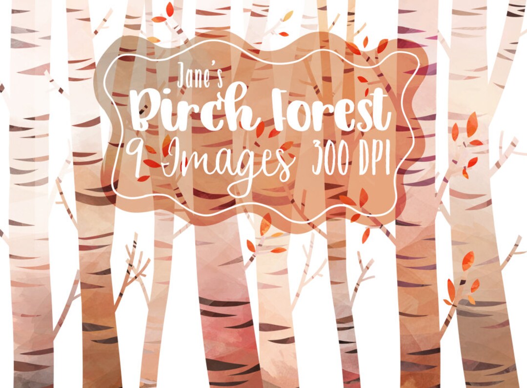 Watercolor Birch Trees Clipart - Forest Download - Instant Download ...