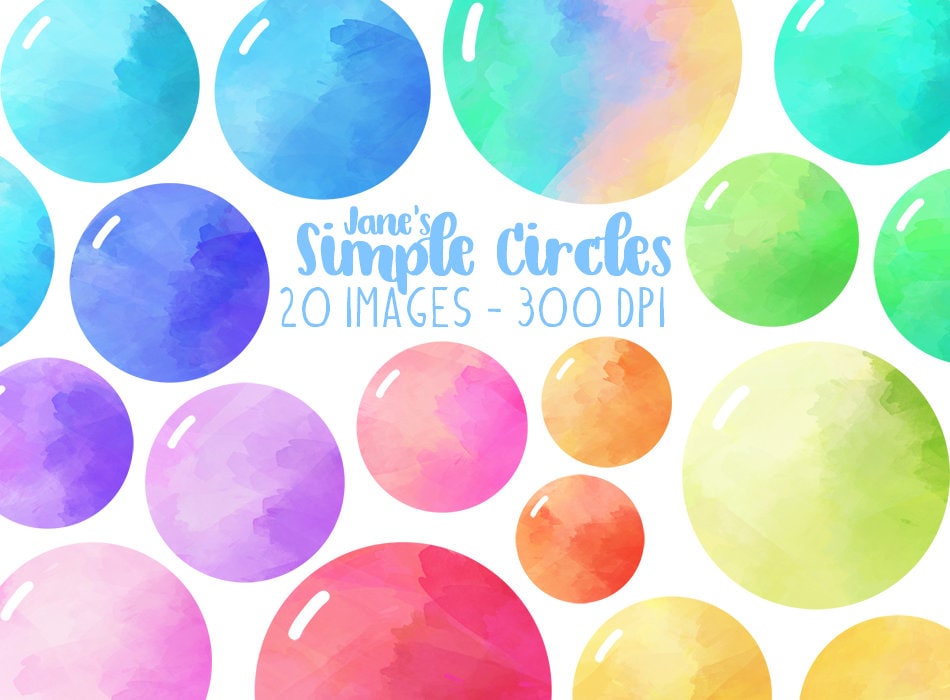 Watercolor Circles Clipart Circle Shapes Download Instant - Etsy
