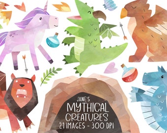 Cryptid Clipart Bundle Mythical Creatures Clipart Set - Etsy