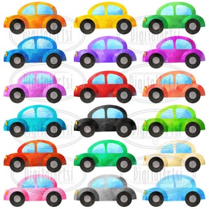Watercolor Cars Clipart - Watercolor Vehicles Download - Instant ...