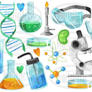 Watercolor Science Clipart - Science Class Download - Instant Download ...
