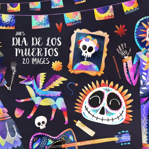 Day of the Dead Clipart Sugar Skull Dia De Los Muertos - Etsy