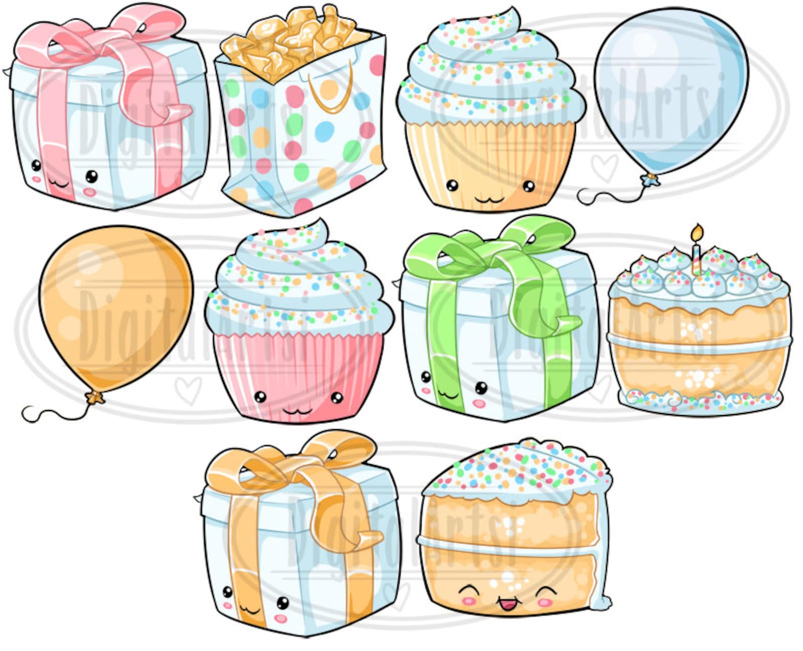 Kawaii Birthday Clipart Birthday Clipart Instant Download - Etsy Canada