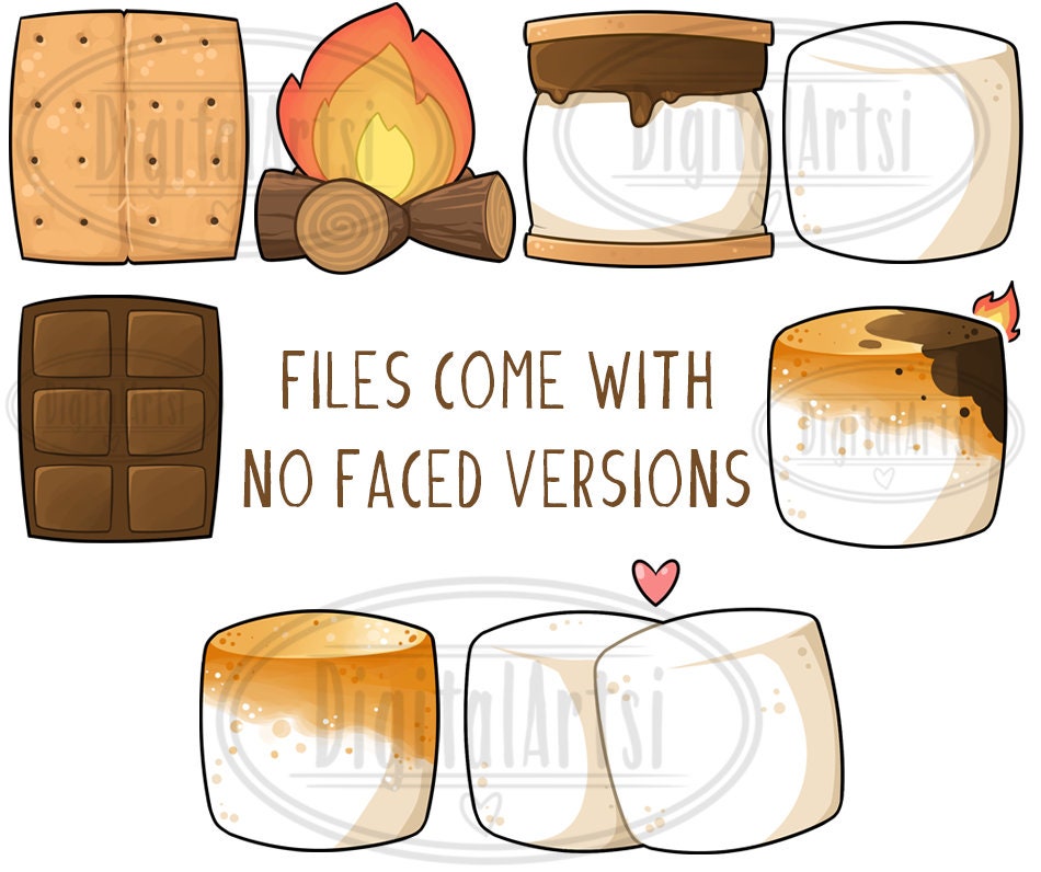 Kawaii Smores Clipart Smore's Clipart Instant Download - Etsy