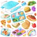 Watercolor School Lunch Clipart: 27 Food Illustrations (digital ...