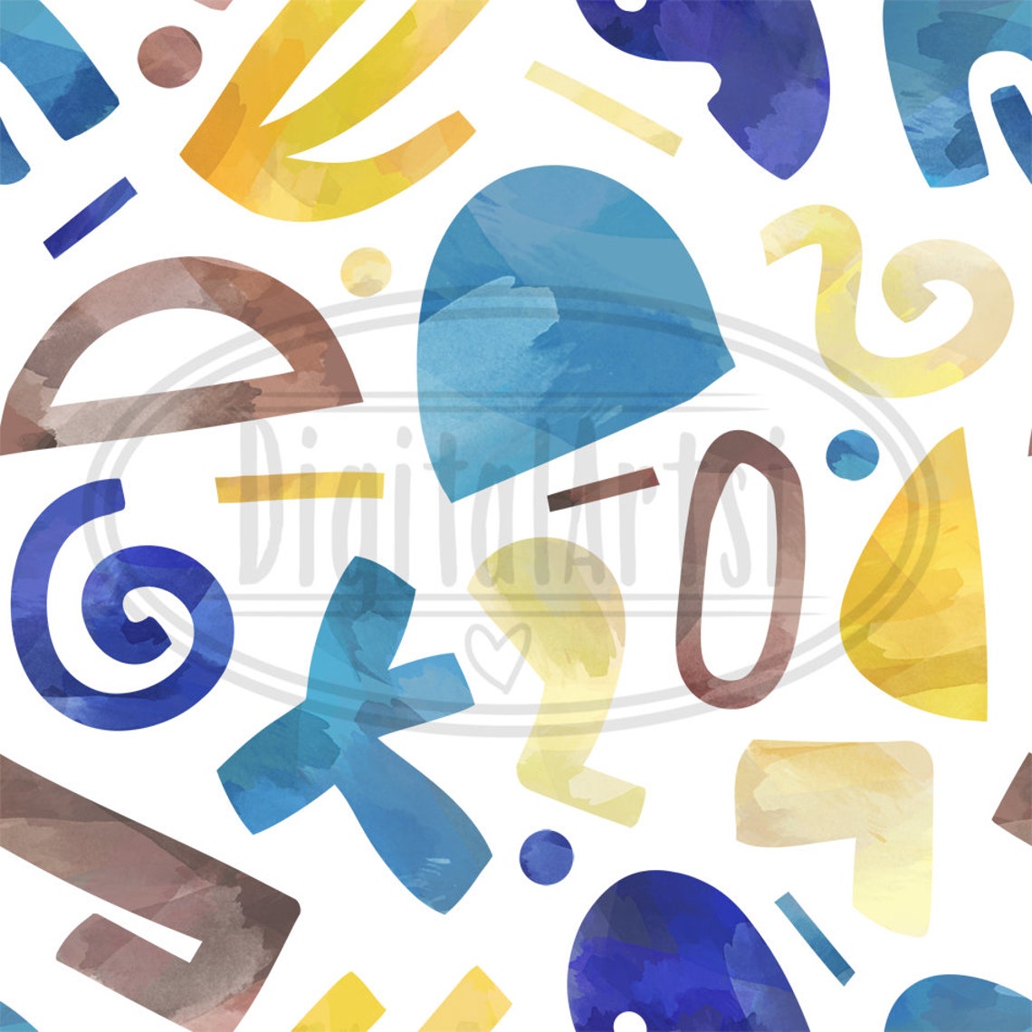 Watercolor Abstract Shapes Clipart Instant Download | Etsy