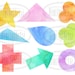 Watercolor 2D Shapes Clipart - Shapes Download - Instant Download ...