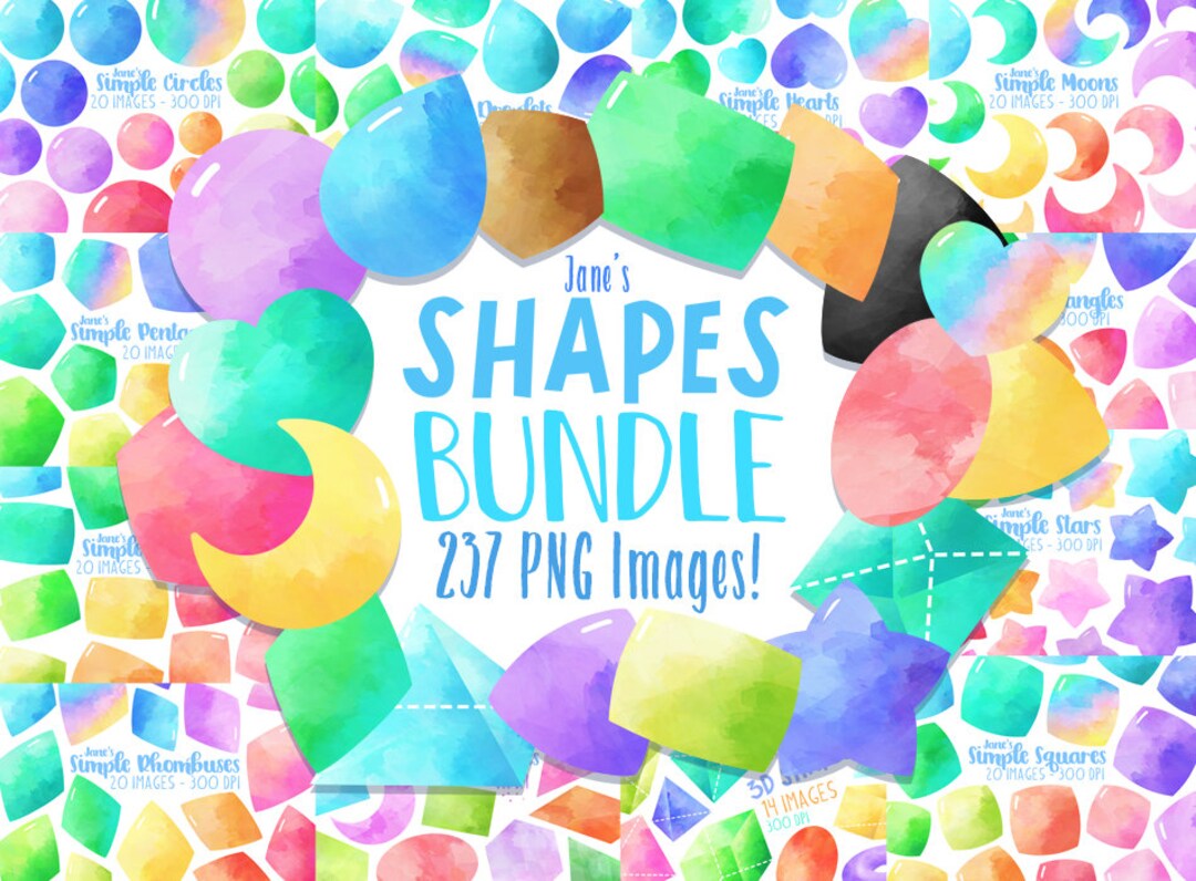 Digitalartsi Shapes Clipart Bundle - Shape Bundle Download - Instant ...