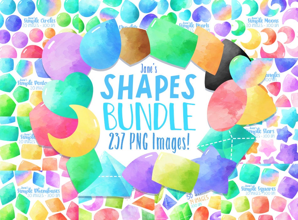 Digitalartsi Shapes Clipart Bundle Shape Bundle Download - Etsy UK