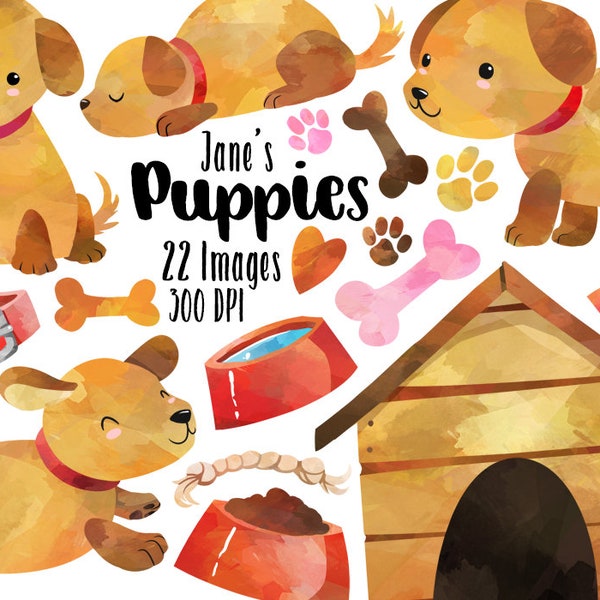 Puppies Clipart - Etsy