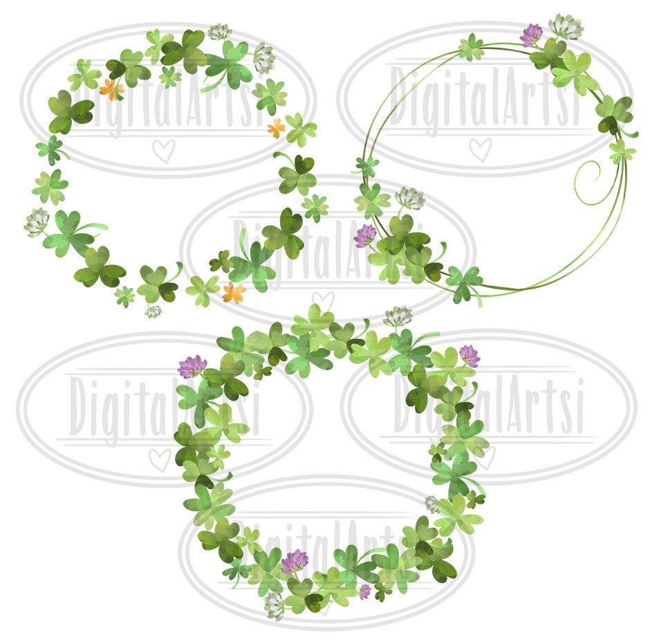 Watercolor Clover Clipart: Shamrock Graphics, St. Patrick's Day ...