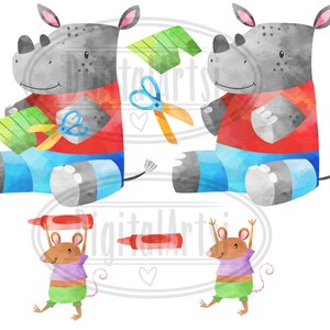 Watercolor Children's Activities Clipart Crafts Download Instant ...