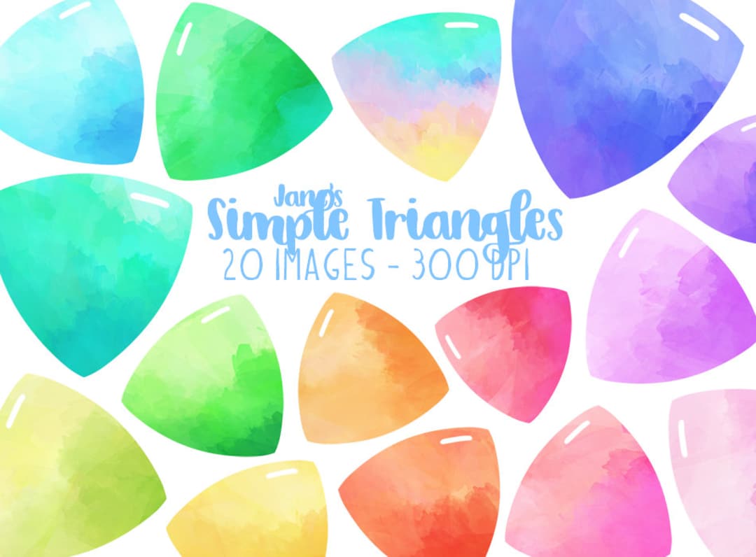 Watercolor Triangles Clipart Triangle Shapes Download Instant Download ...