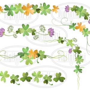 Watercolor Clover Clipart: Shamrock Graphics, St. Patrick's Day ...