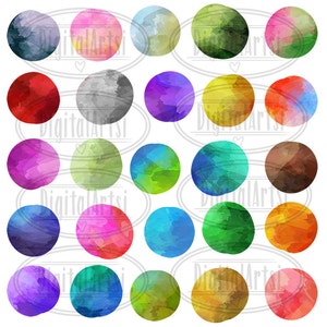 Watercolor Circles Clipart - Dots Download - Instant Download ...