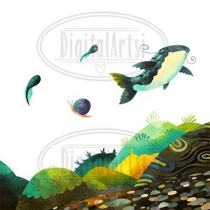 Watercolor Pond Clipart - Environment Download - Instant Download ...