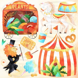 Watercolor Circus Clipart - Carnival Download - Instant Download ...