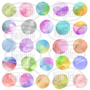 Watercolor Pastel Circles Clipart: Colorful Dots (digital Download) - Etsy