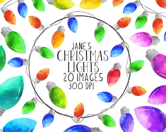 Christmas Lights Clipart | Etsy