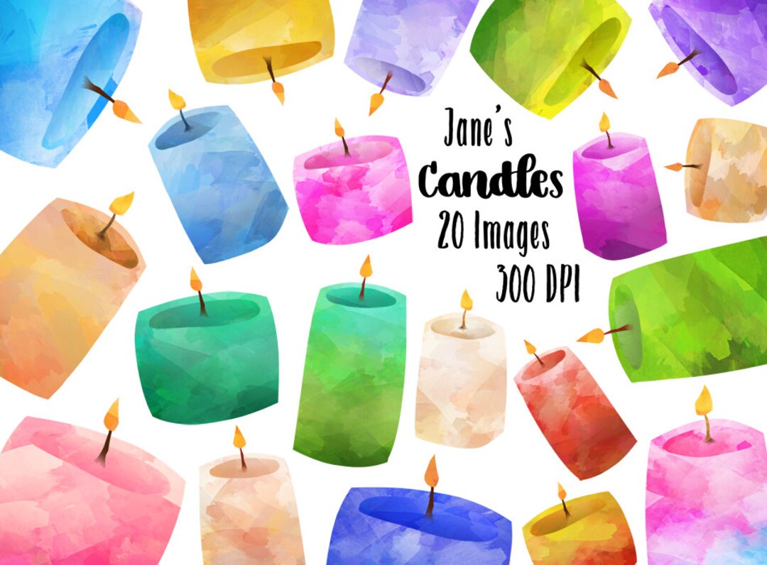 Watercolor Candles Clipart - Watercolor Scented Candles Download ...