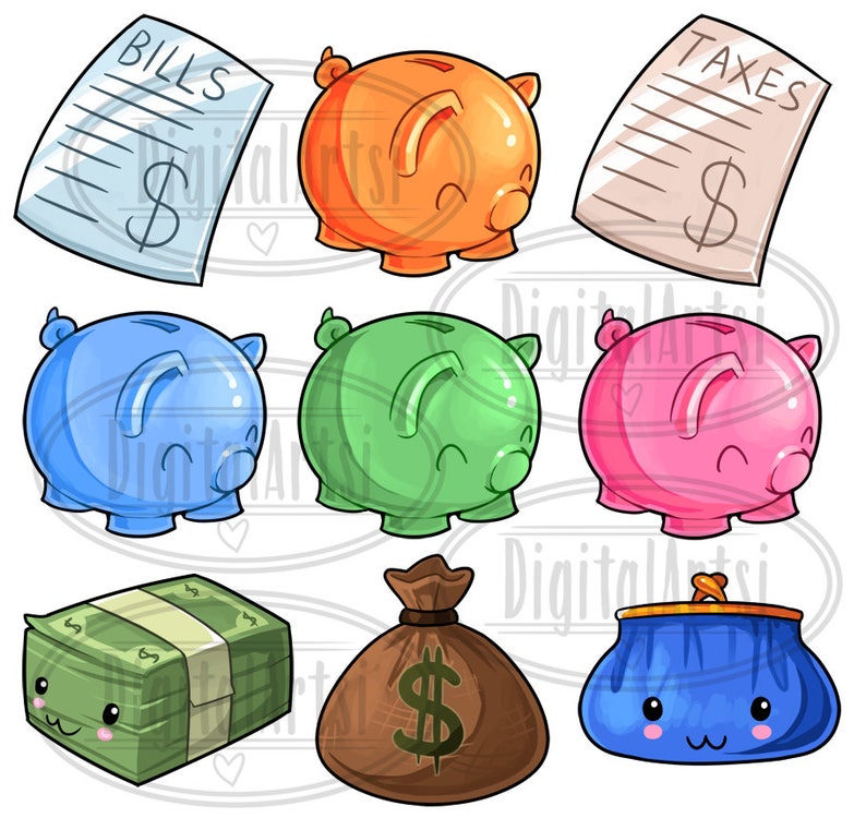 kawaii-money-clipart-financial-planner-download-kawaii-etsy