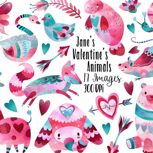 Watercolor Candy Hearts Clipart Valentines Day Graphics - Etsy