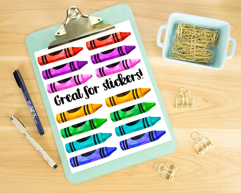 Watercolor Crayons Clipart: Rainbow Art Supplies (digital Download) - Etsy