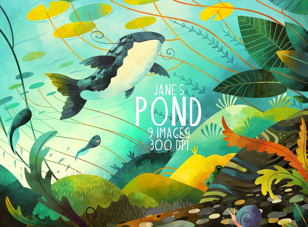 Watercolor Pond Clipart - Environment Download - Instant Download ...