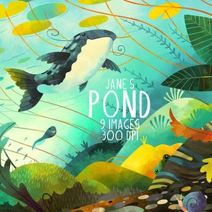 Watercolor Pond Clipart - Environment Download - Instant Download ...