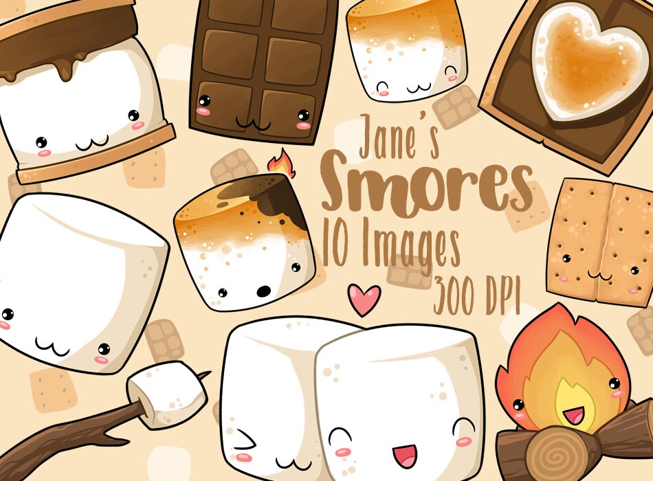 Kawaii Smores Clipart Smore's Clipart Instant Download - Etsy