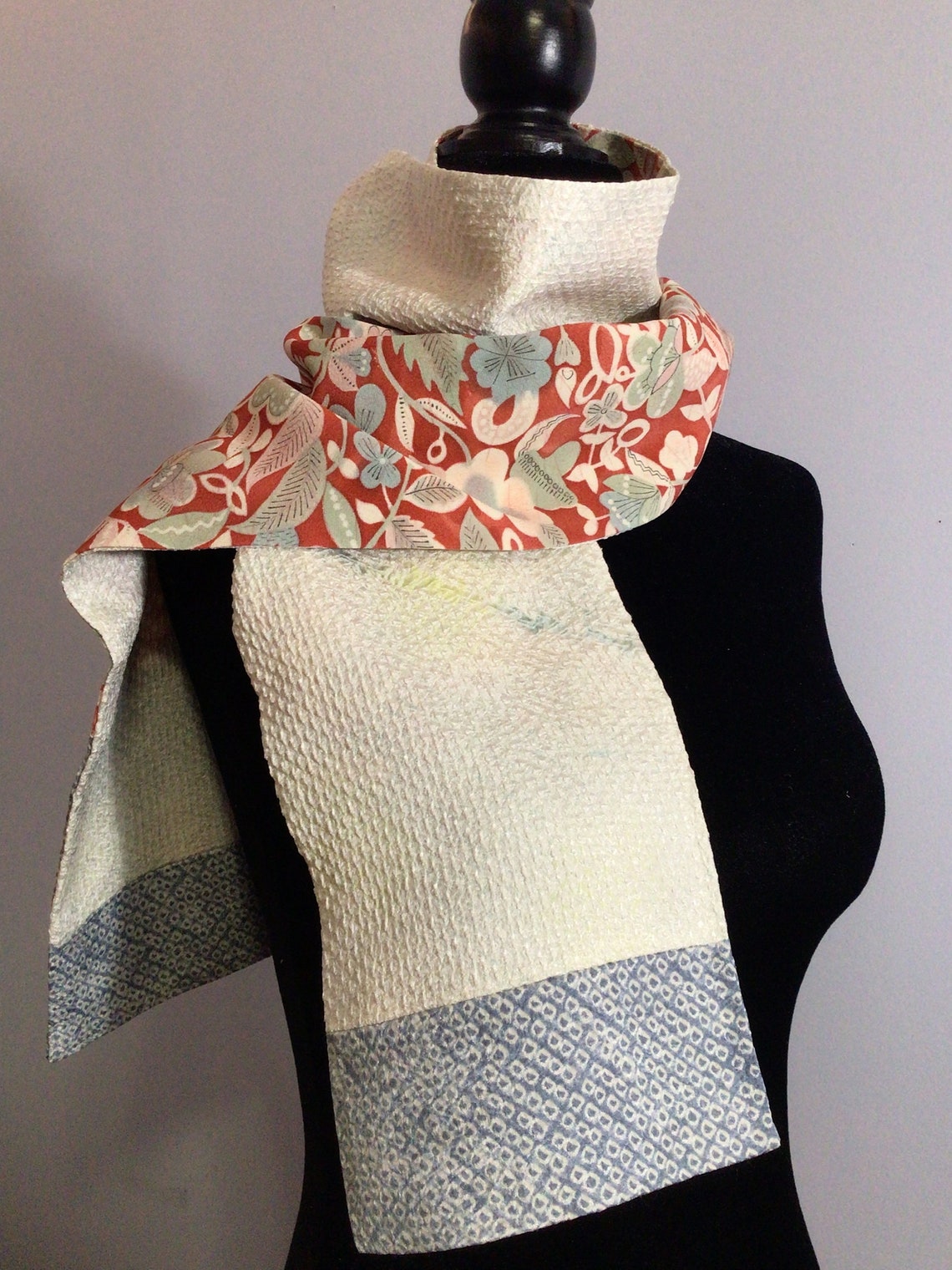 Vintage Japanese Silk Kimono Scarf. - Etsy
