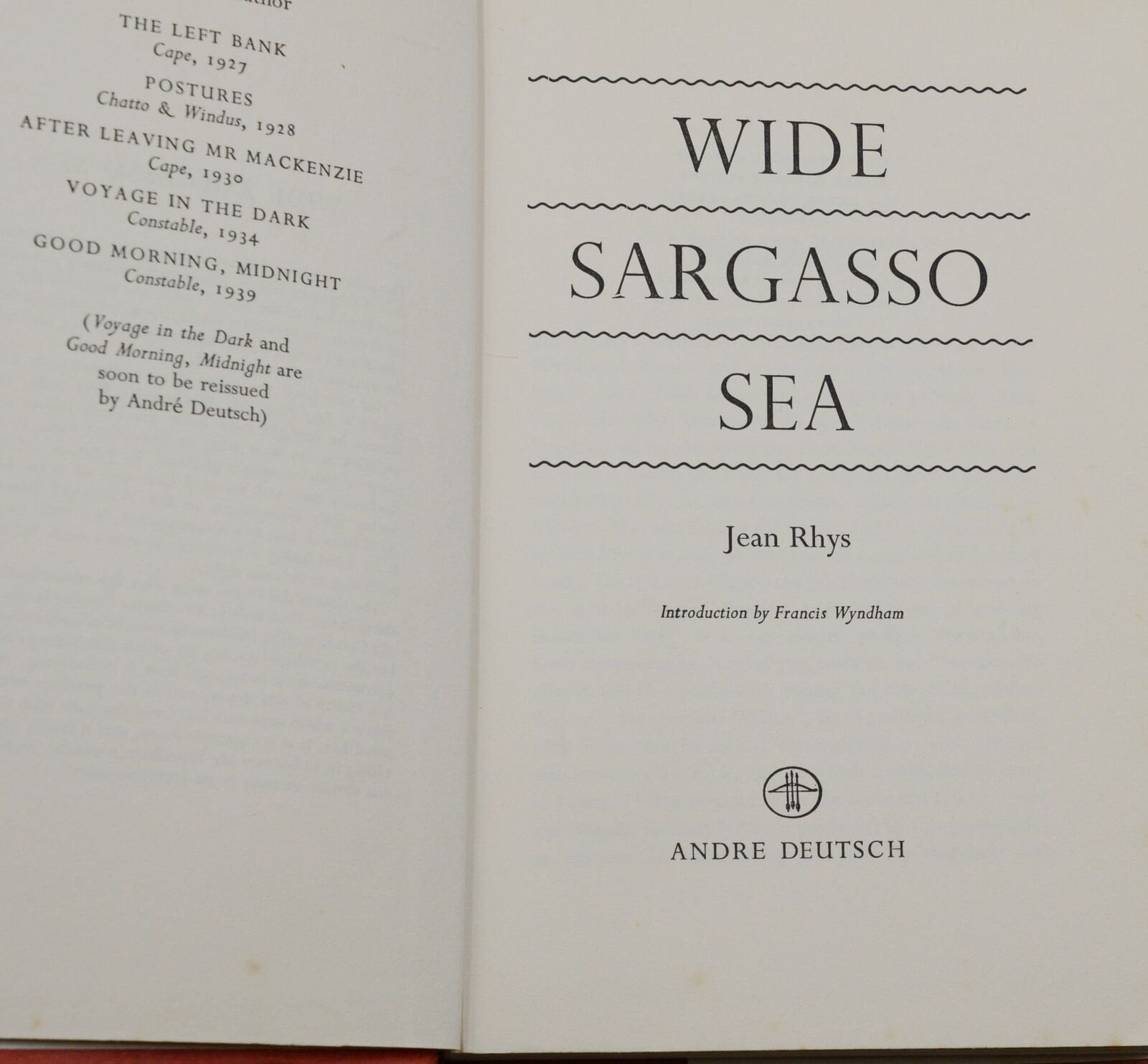 The Wide Sargasso Sea by JEAN RHYS ~ First Edition 1966 ~ Jane Eyre ...
