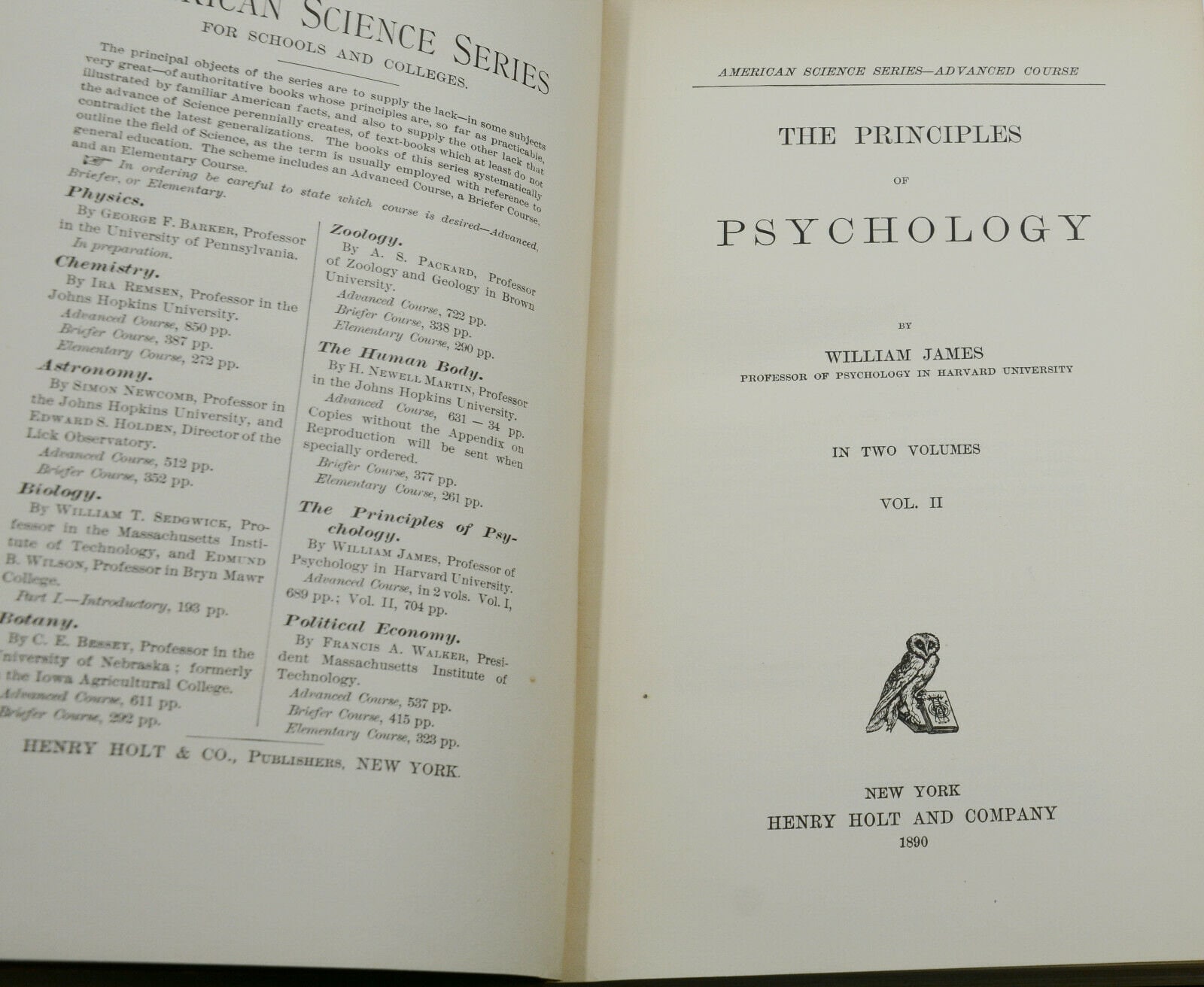 The Principles of Psychology by WILLIAM JAMES First Edition | Etsy India