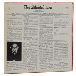 The Satanic Mass by ANTON LAVEY ~ Original Pressing LP Church of Satan ...