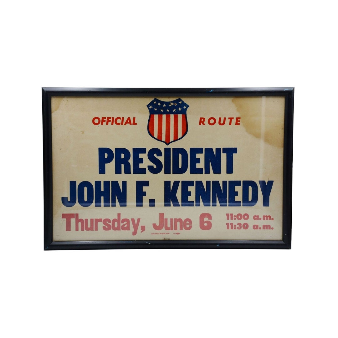 Official Route PRESIDENT John F. Kennedy ~ Original Poster 1963 San ...