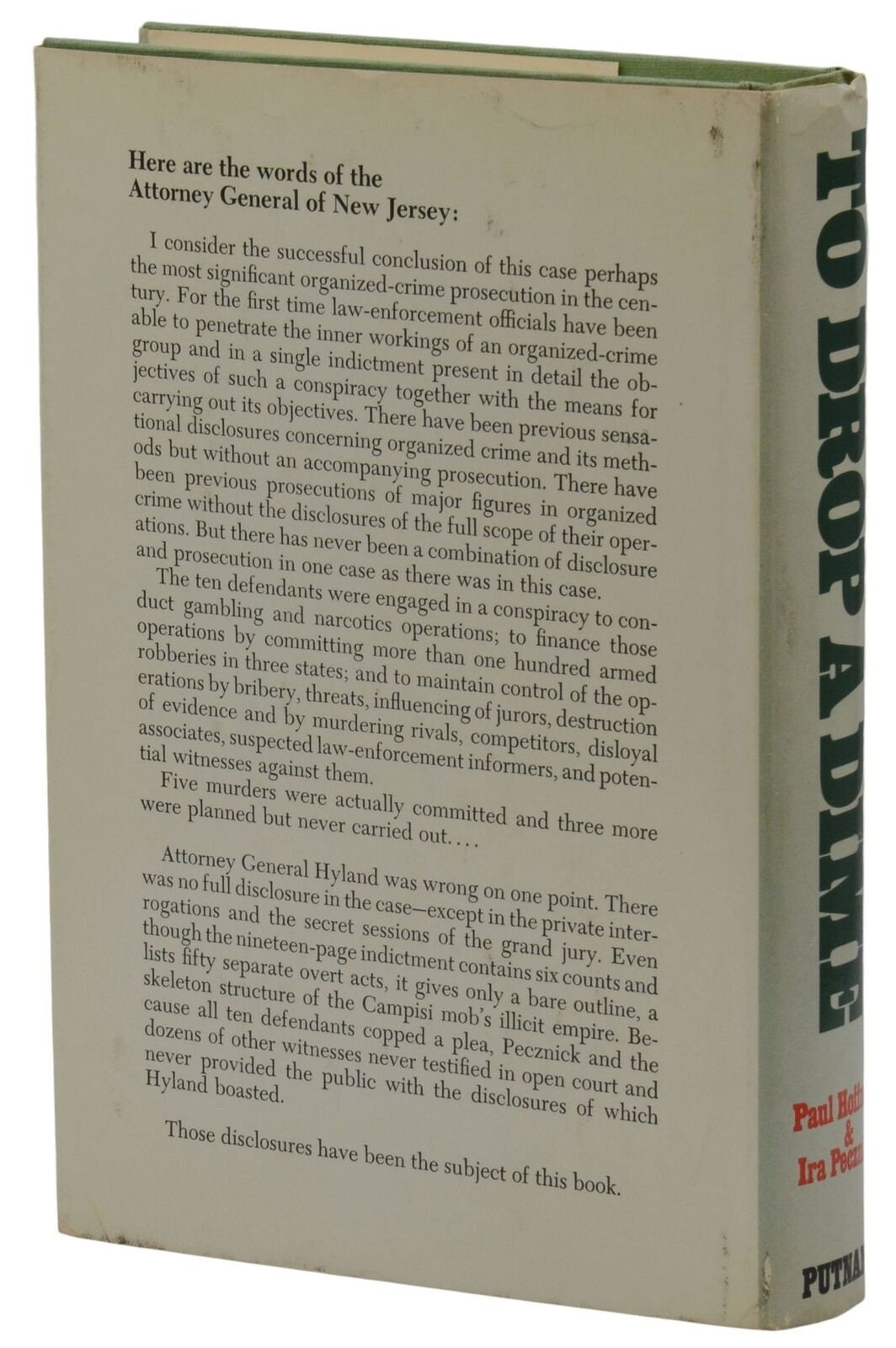 To Drop a Dime ~ SIGNED by PAUL HOFFMAN ~ Ira Pecznick ~ First Edition 1st 1976 - Etsy