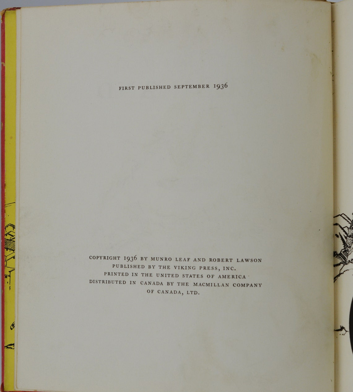 The Story of Ferdinand ~ MUNRO LEAF ~ First Edition 1st Printing 1936 ...