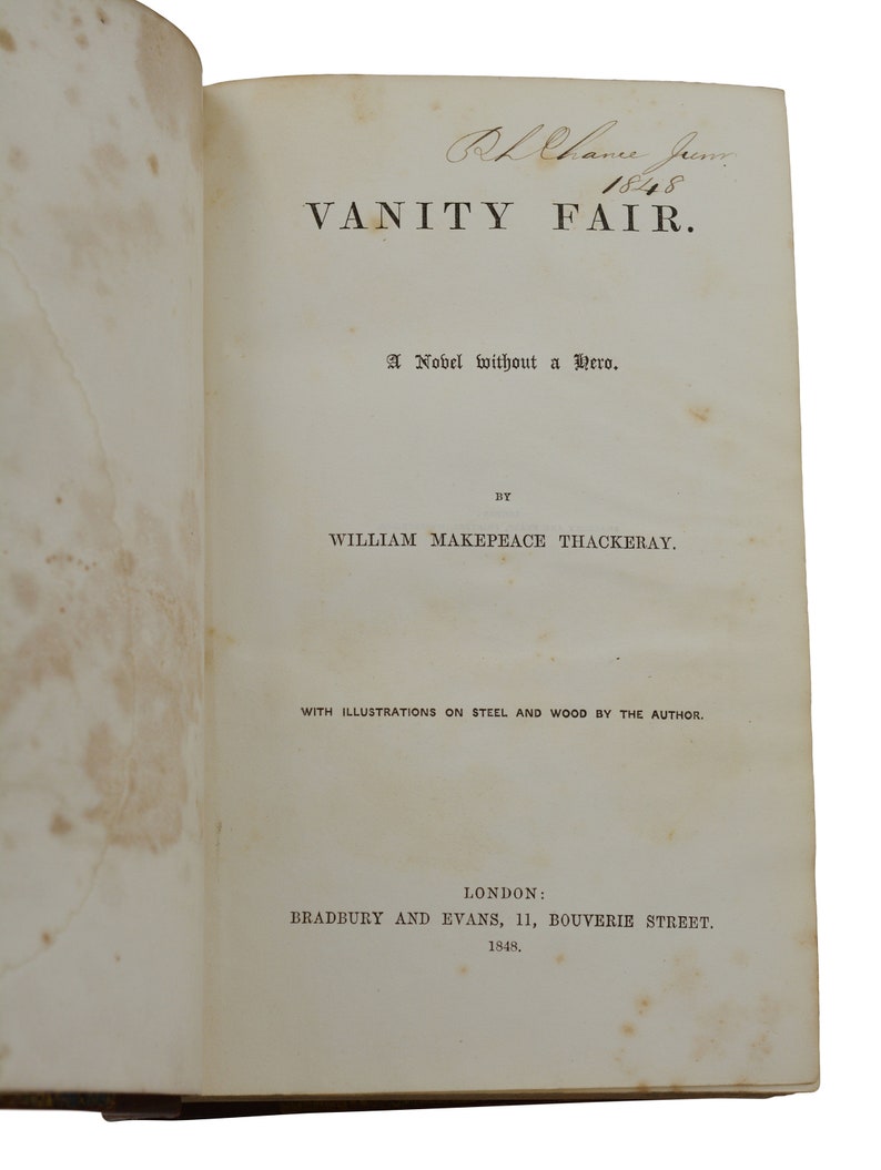 Vanity Fair ~ WILLIAM MAKEPEACE THACKERAY ~ First British Edition 1848 ...