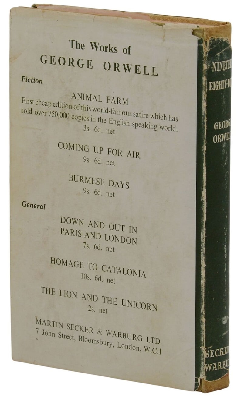 Nineteen Eighty-four ~ GEORGE ORWELL ~ First British Edition ~ 1st ...
