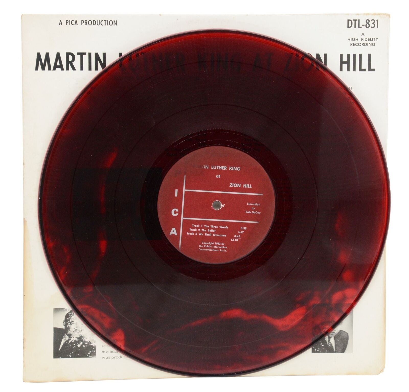 Martin Luther King Jr. at Zion Hill ~ Original Pressing LP 1962 ~ Red ...