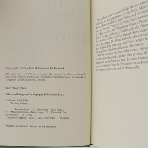 To Drop a Dime ~ SIGNED by PAUL HOFFMAN ~ Ira Pecznick ~ First Edition 1st 1976 - Etsy