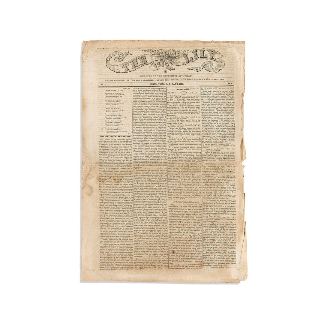 The Lily by AMELIA BLOOMER ~ First Women's Newspaper 1853 Feminism 19th ...