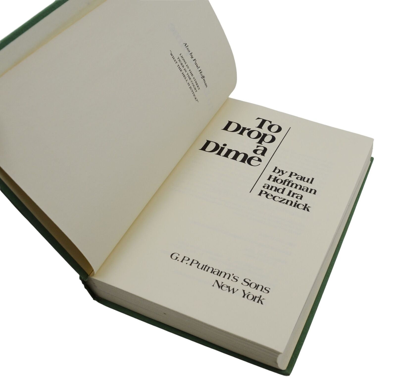 To Drop a Dime SIGNED by PAUL HOFFMAN Ira Pecznick First - Etsy