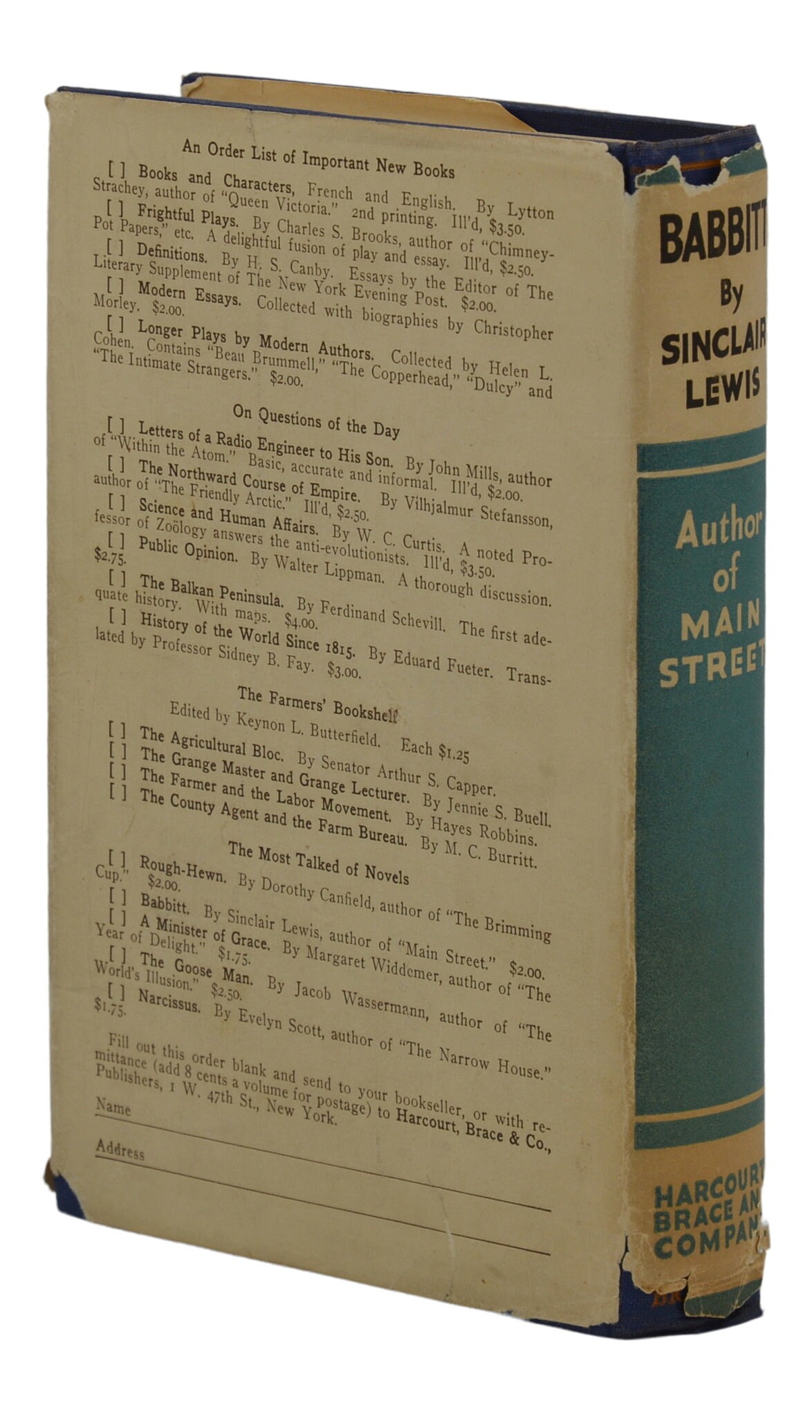 Babbitt SINCLAIR LEWIS First Edition 1st Issue 1922 Dust Jacket - Etsy