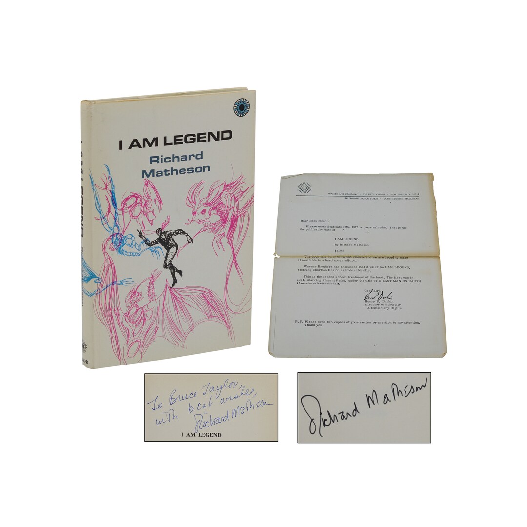 I Am Legend RICHARD MATHESON Signed First Hardcover Edition 1st 1970 ...