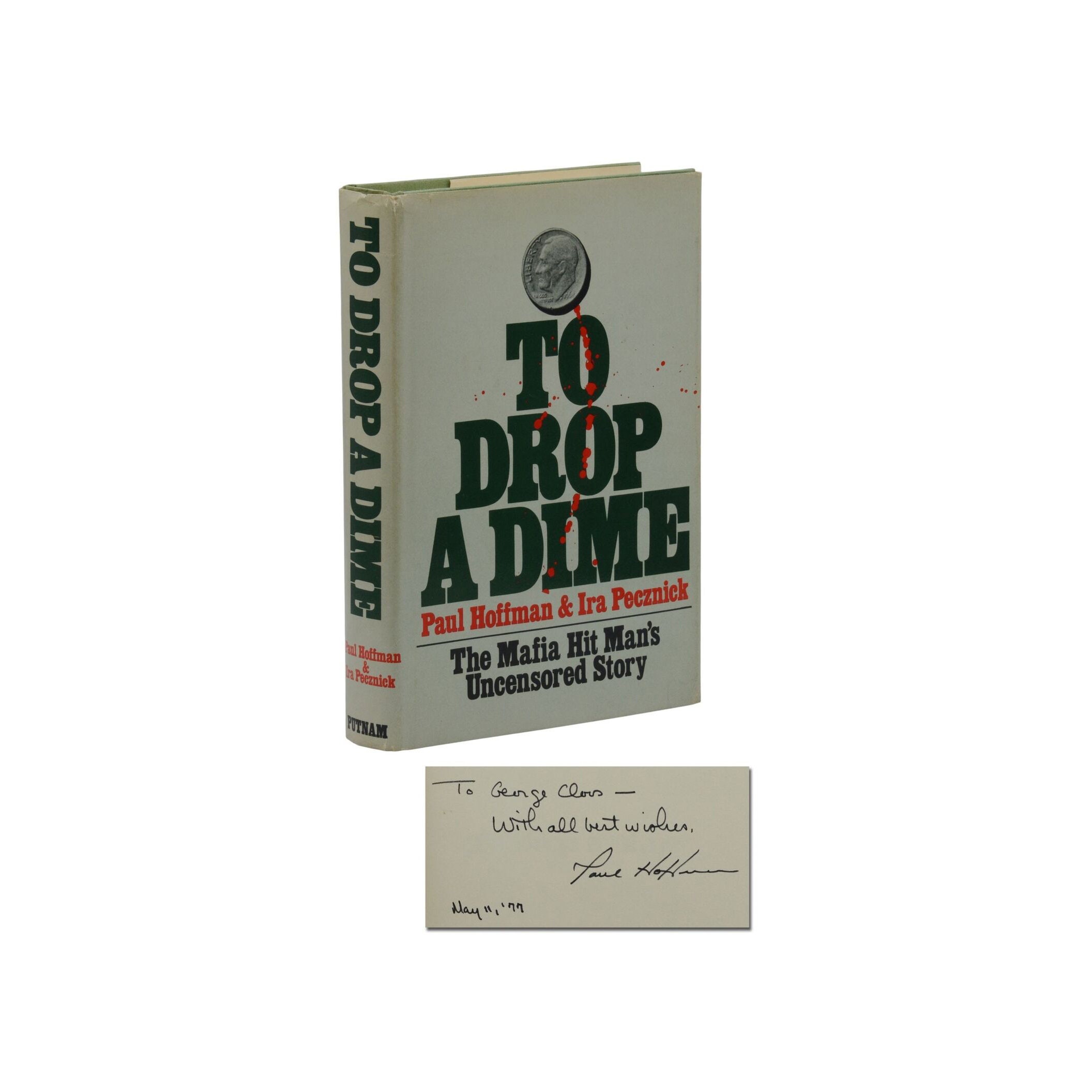 To Drop a Dime ~ SIGNED by PAUL HOFFMAN ~ Ira Pecznick ~ First Edition 1st 1976 - Etsy