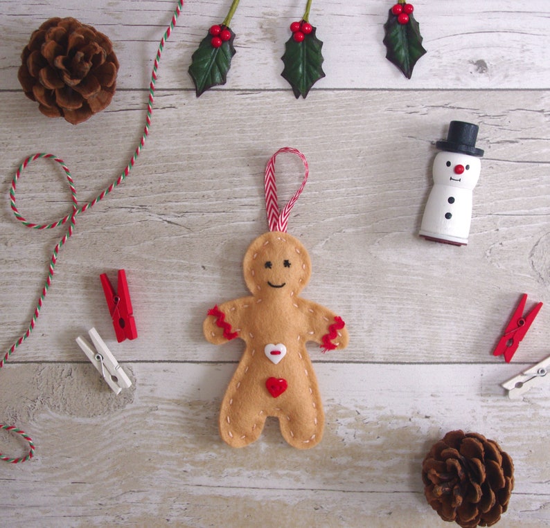 Felt Gingerbread Man Sewing Kit Make Your Own Christmas Etsy