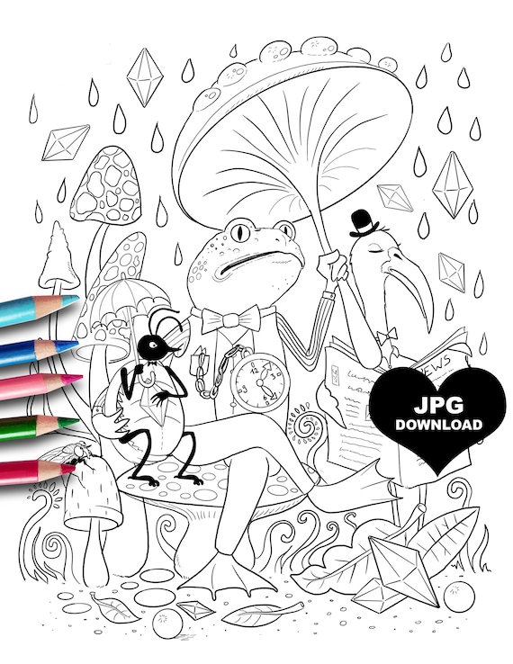 Digital Coloring Page of Mr. Frog is Marrying JPG Download - Etsy