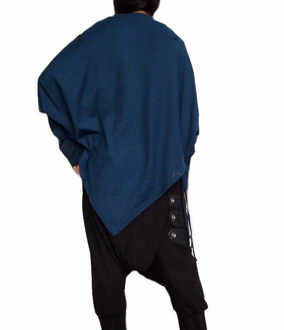 Tunic Tops Asymmetrical Poncho Long Sleeve EMO Punk Sweater - Etsy