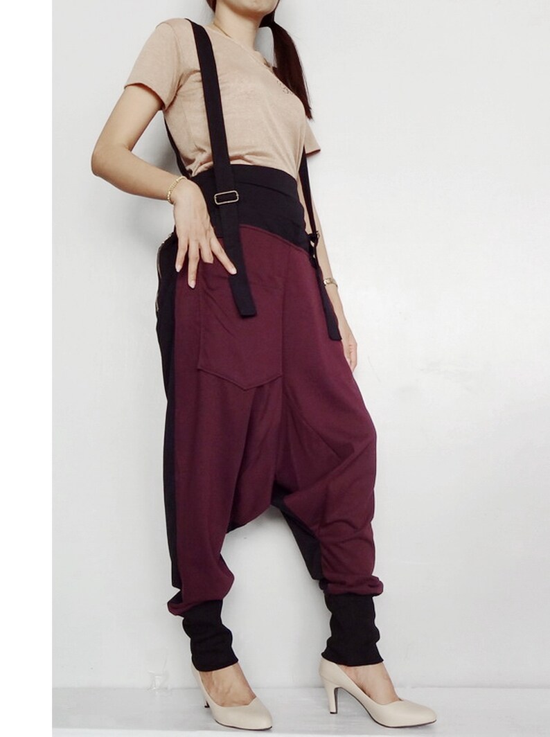 Drop Crotch Hip Hop Steampunk Pants With Suspenders Streetwear Jumpsuit ...